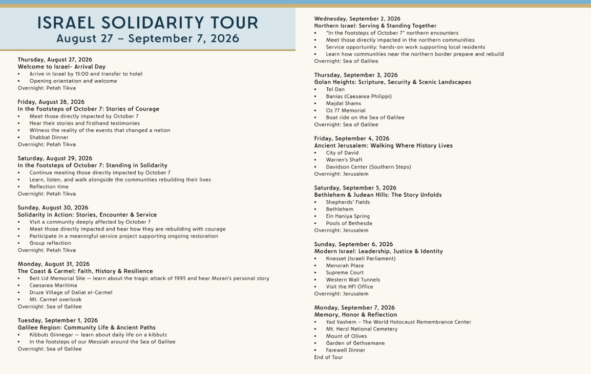 Tour Registration Form - Hope for Israel